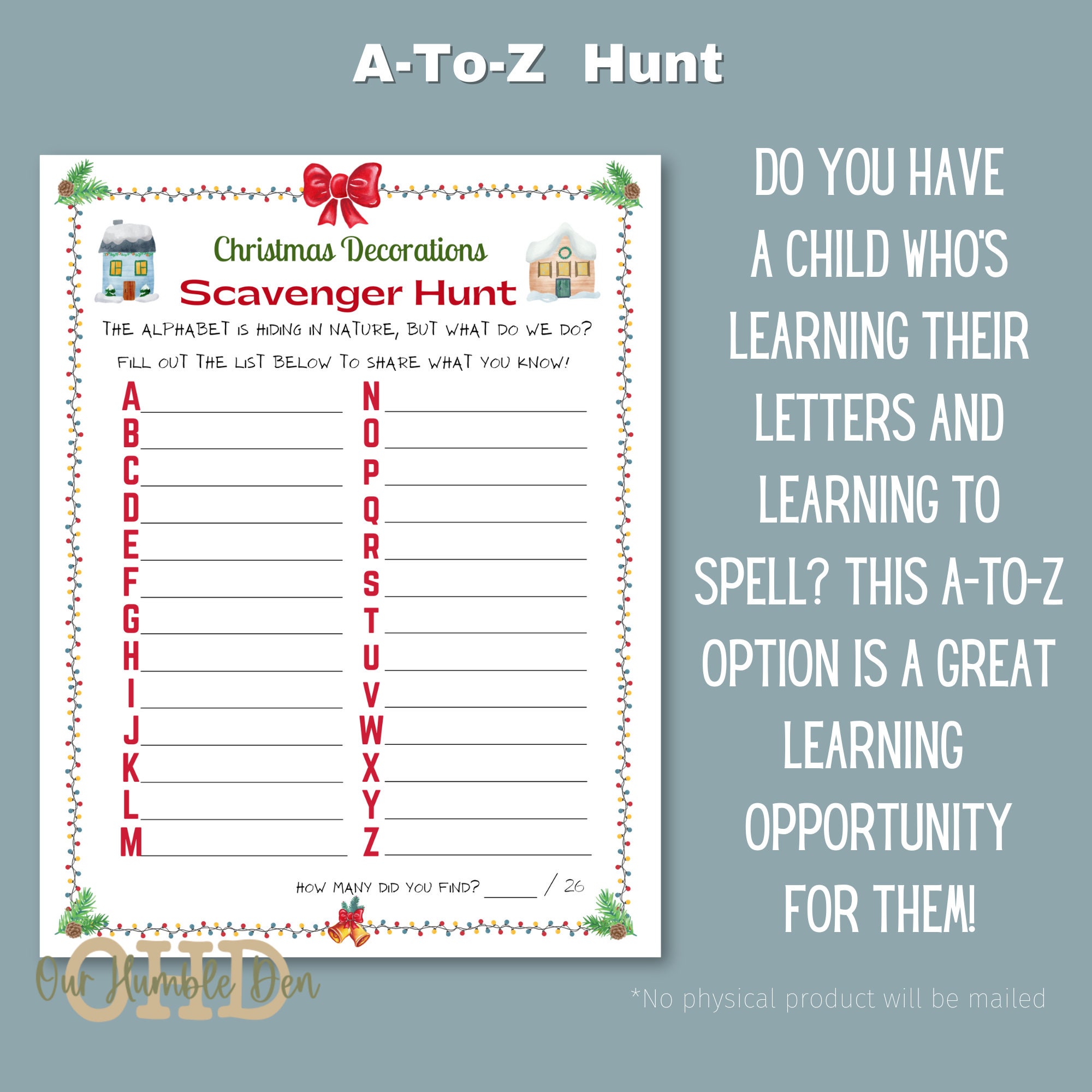 Christmas Scavenger Hunt Printable, Scavenger Hunt Christmas Bundle ...