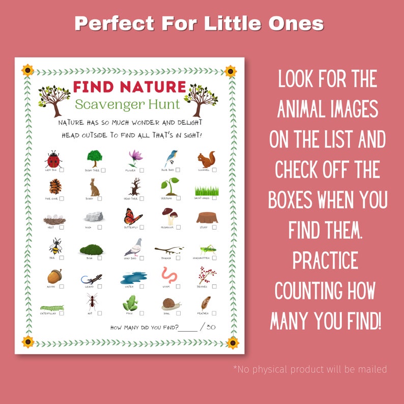 Nature Scavenger Hunt Bundle Printable Outdoor Scavenger Hunt Hiking ...