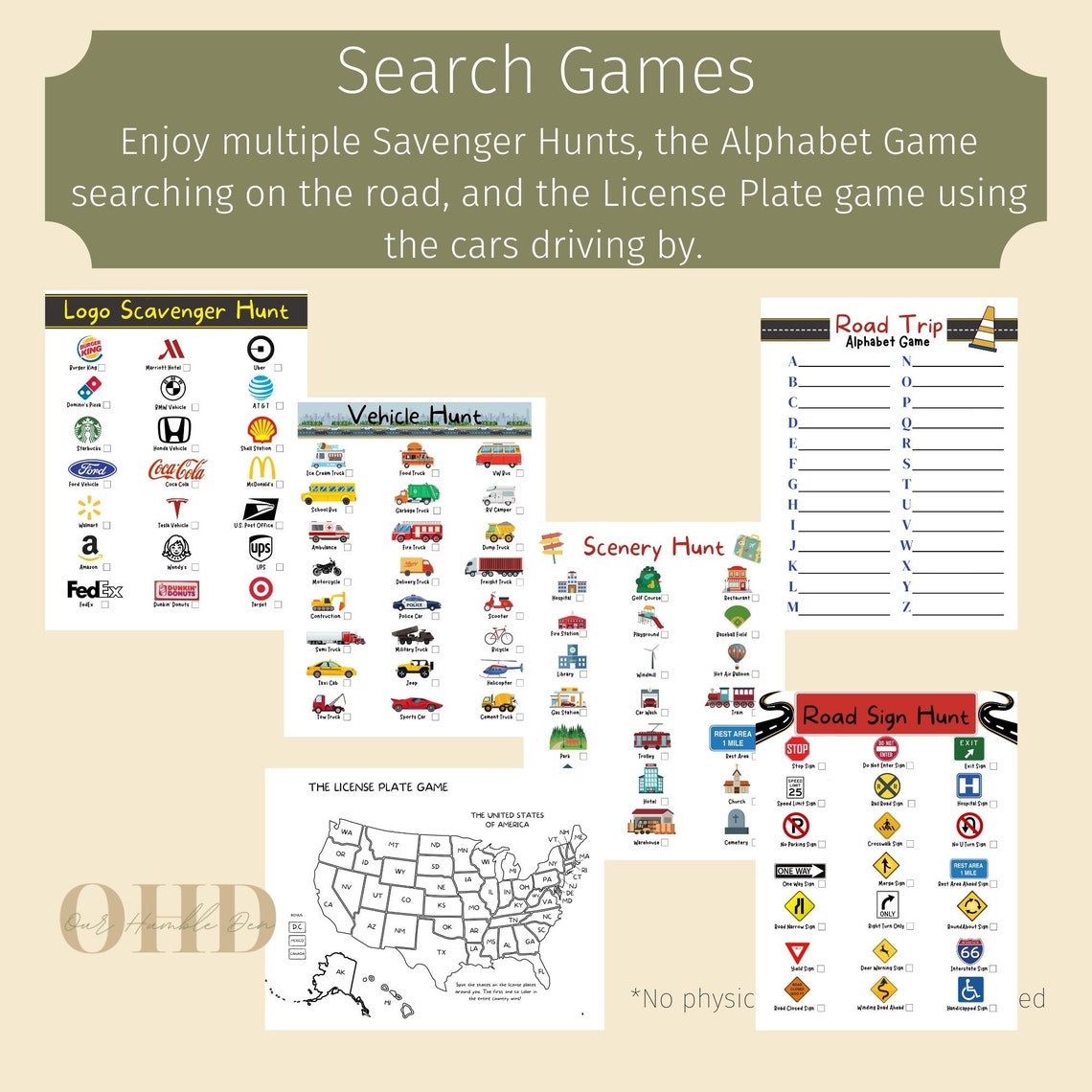 Road Trip Activity Bundle Printable, License Plate Game Printable, Car ...