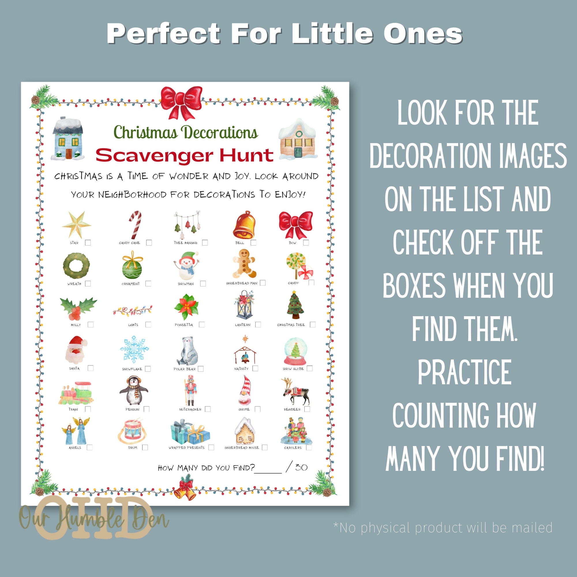 Christmas Scavenger Hunt Printable, Scavenger Hunt Christmas Bundle ...