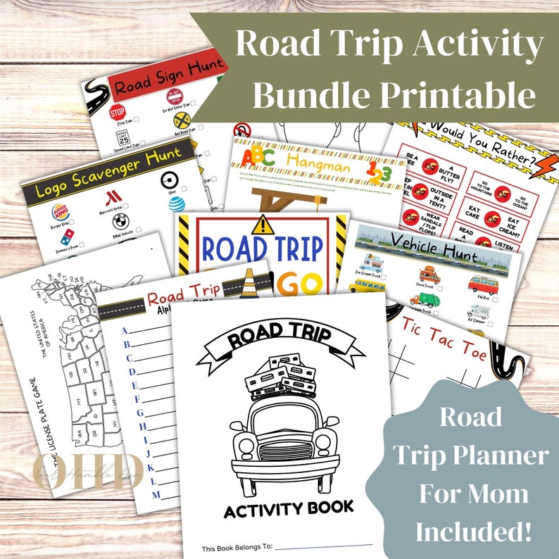 Road Trip Activity Bundle Printable, License Plate Game Printable, Car ...