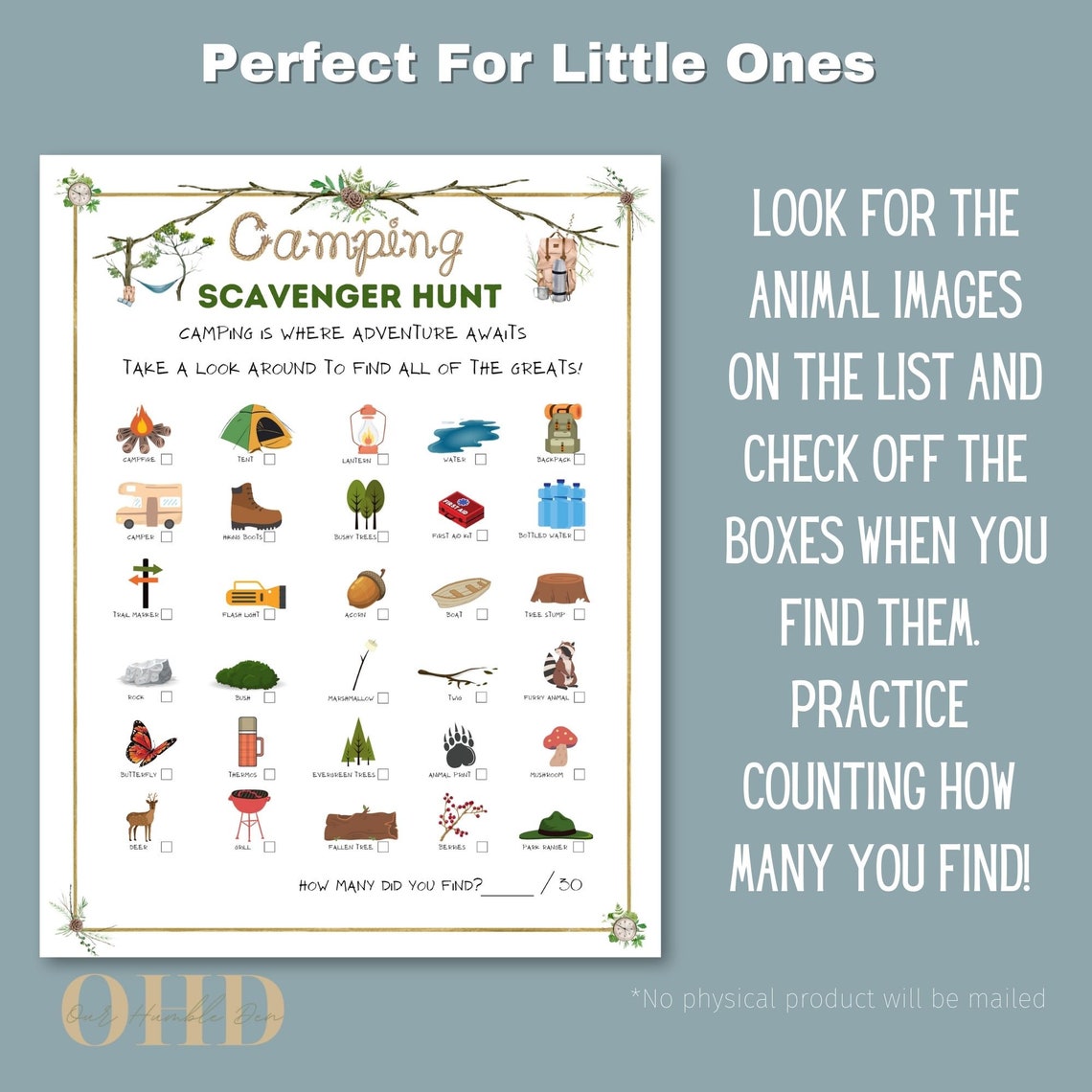 Camping Scavenger Hunt Bundle Printable Outdoor Scavenger - Etsy