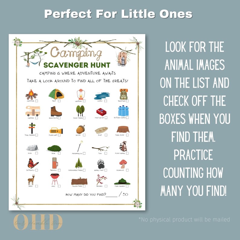 Camping Scavenger Hunt Bundle Printable Outdoor Scavenger - Etsy