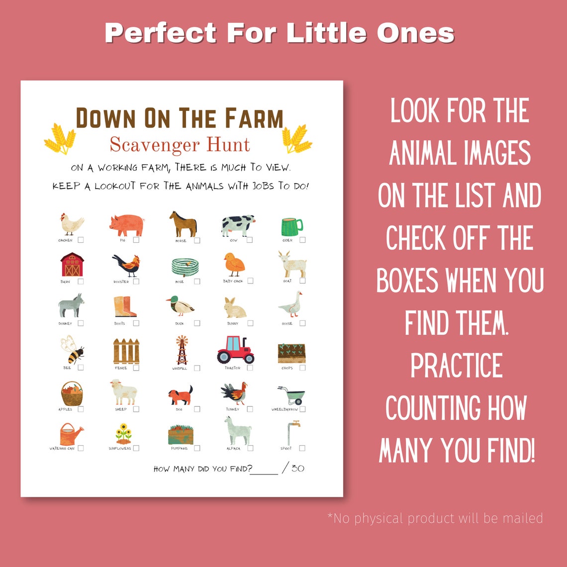 Farm Scavenger Hunt Bundle Printable Family Farm Trip Activity Digital ...