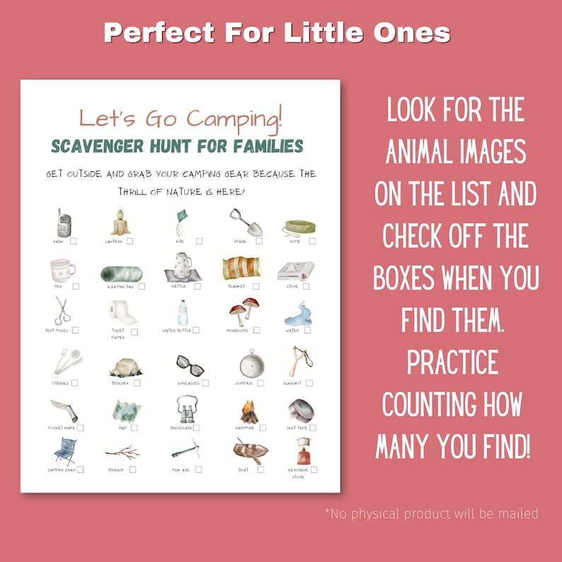 Camping Scavenger Hunt Bundle Printable Outdoor Scavenger Hunt Camp ...