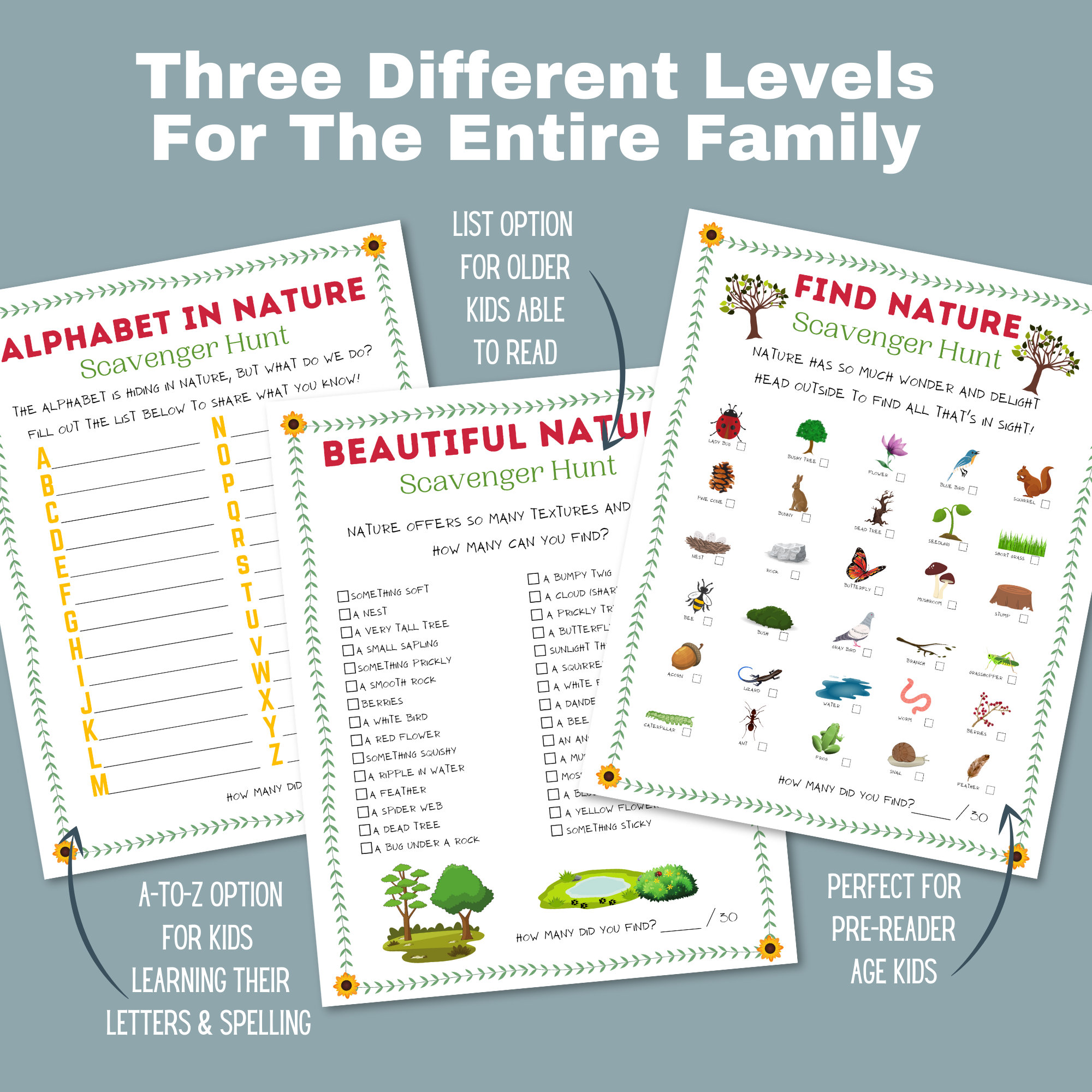 Nature Scavenger Hunt Bundle Printable Outdoor Scavenger Hunt - Etsy