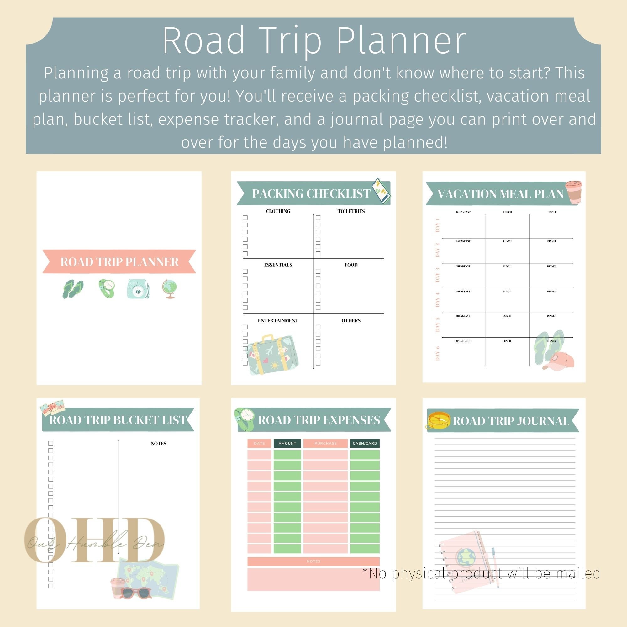 Grab Your Road Trip Planner Printable Perfect for Organizing Your ...