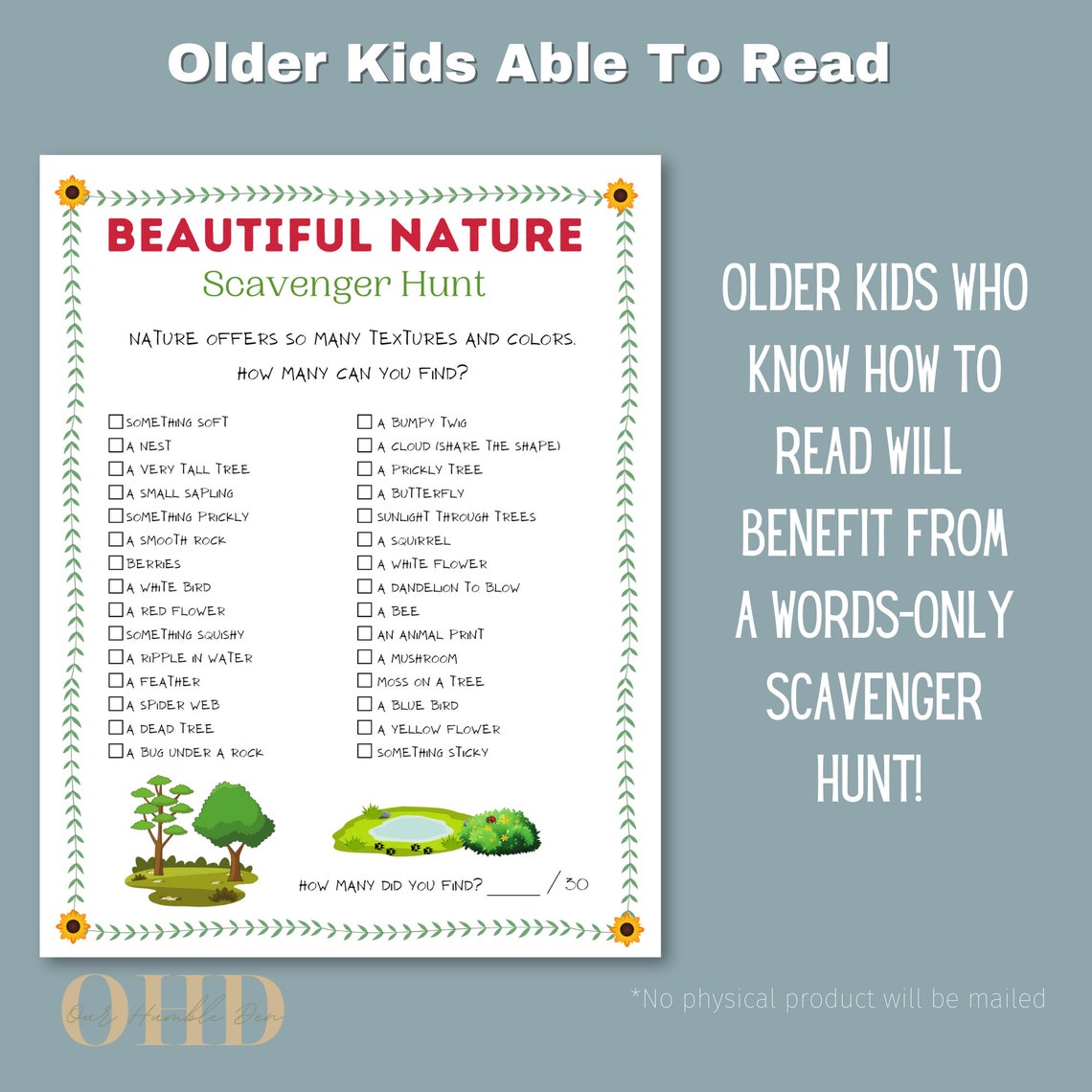 Nature Scavenger Hunt Bundle Printable Outdoor Scavenger Hunt Hiking ...
