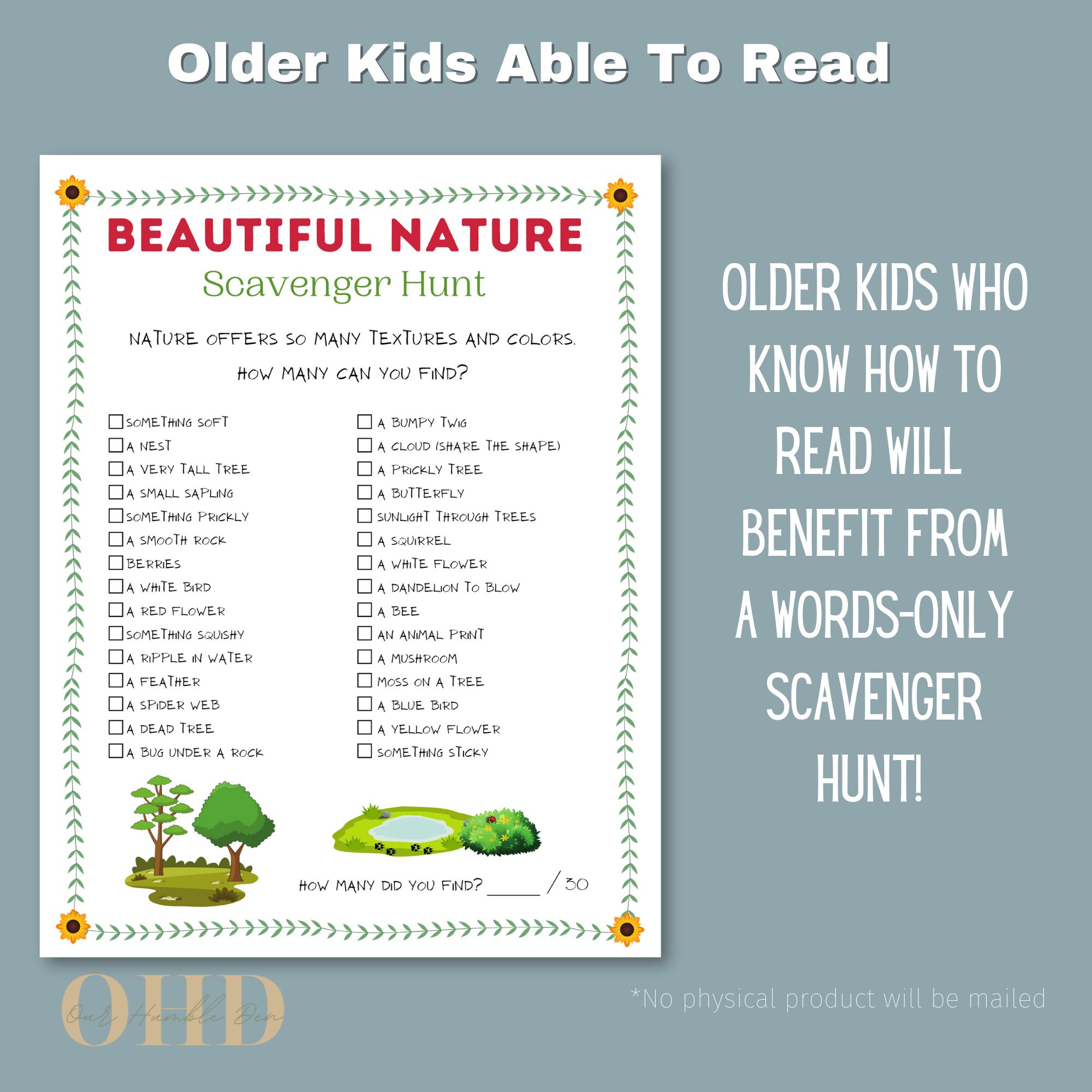 Nature Scavenger Hunt Bundle Printable Outdoor Scavenger Hunt Hiking ...