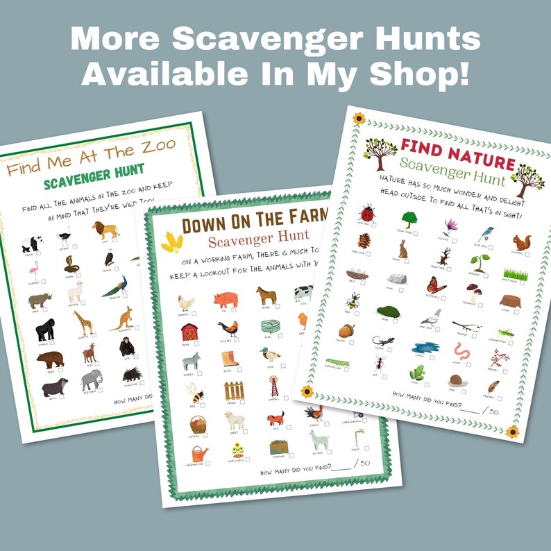 Camping Scavenger Hunt Bundle Printable Outdoor Scavenger - Etsy