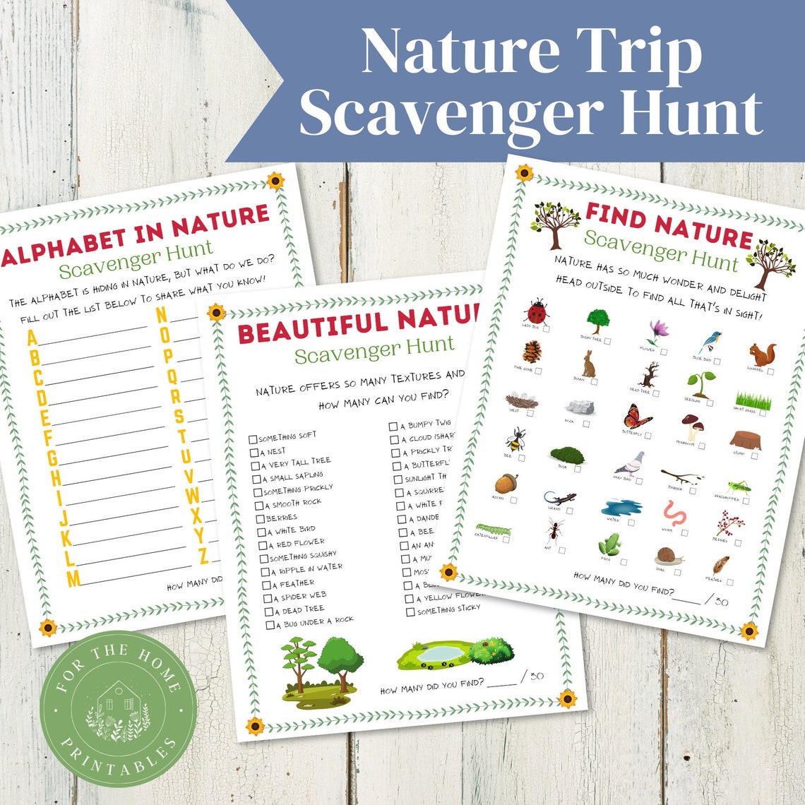 Nature Scavenger Hunt Bundle Printable Outdoor Scavenger Hunt Hiking ...