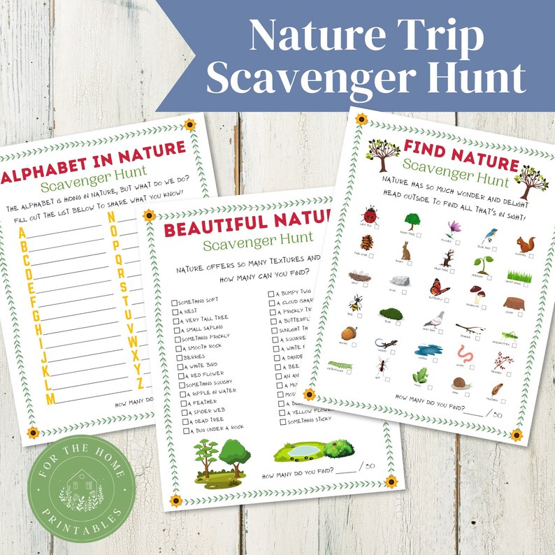 Nature Scavenger Hunt Bundle Printable Outdoor Scavenger Hunt Hiking ...