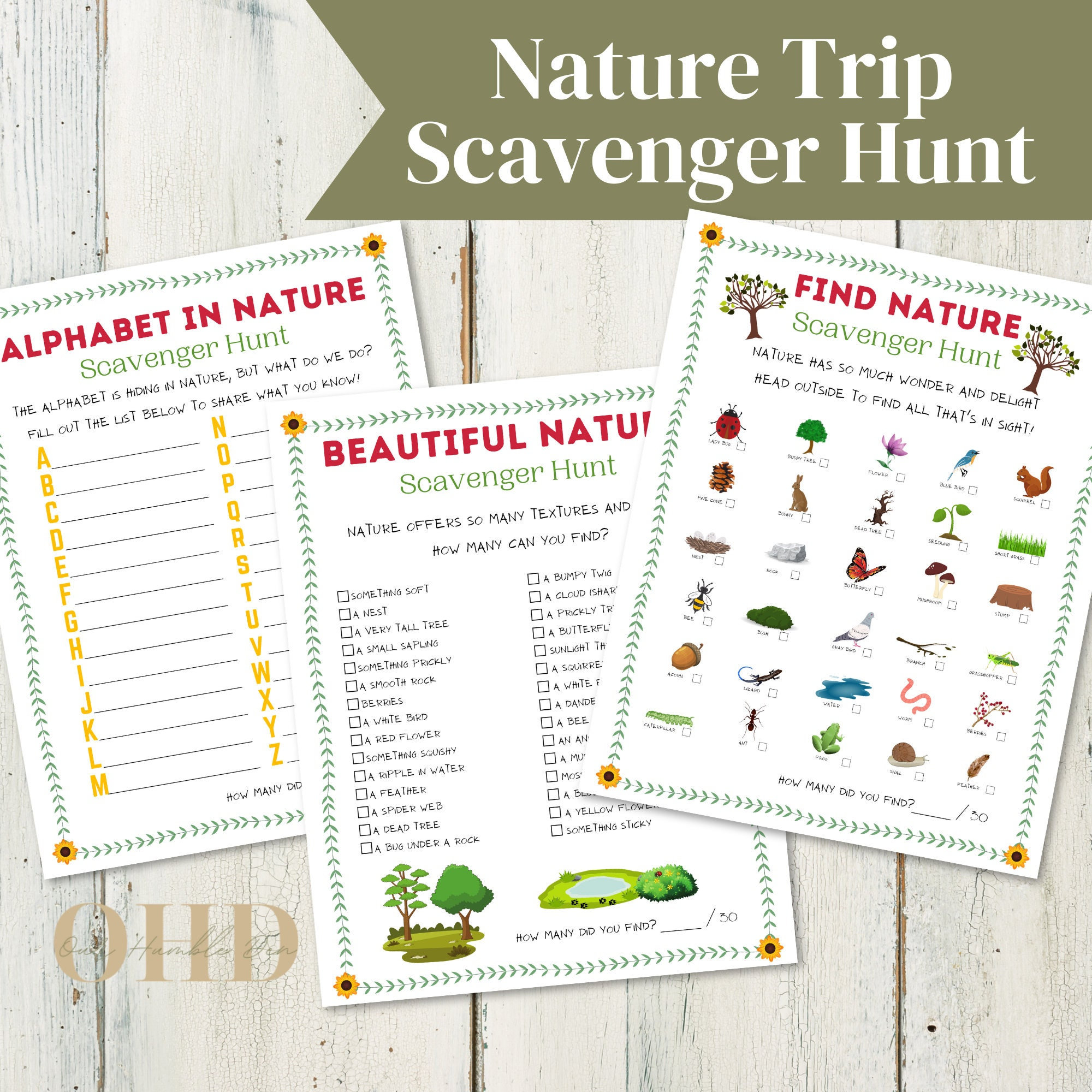 Nature Scavenger Hunt Bundle Printable Outdoor Scavenger Hunt - Etsy