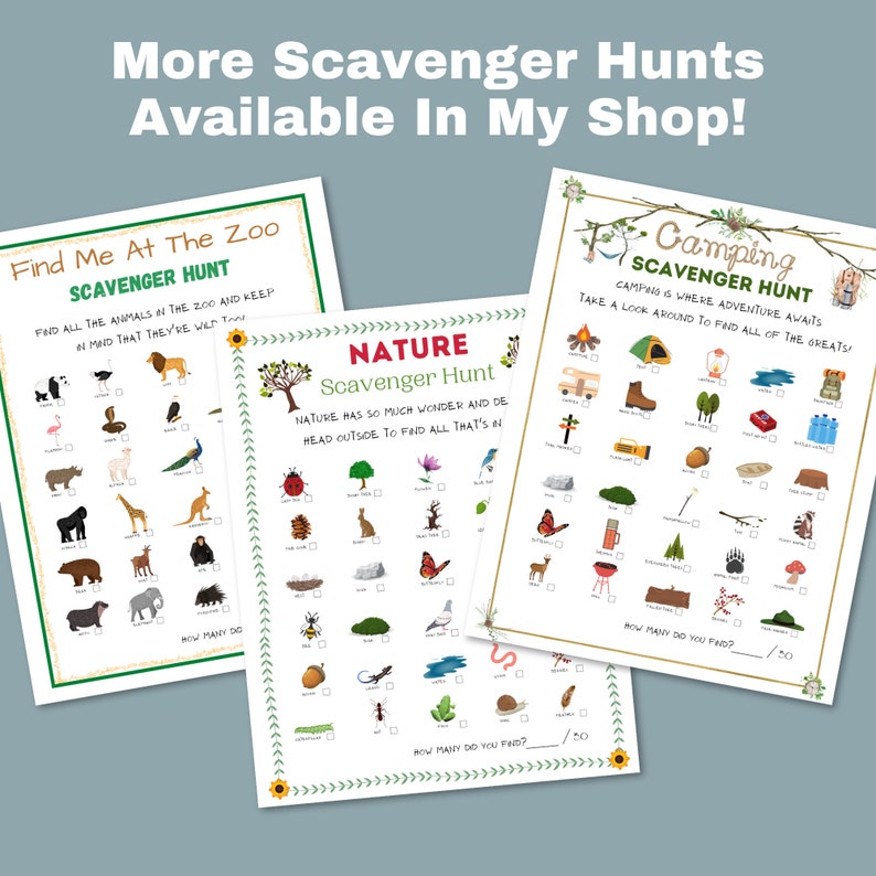Farm Scavenger Hunt Bundle Printable Family Farm Trip Activity Digital ...