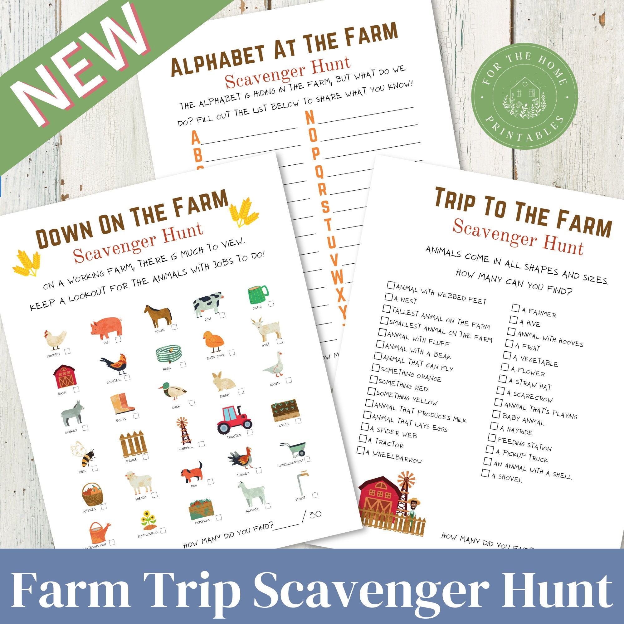 Farm Scavenger Hunt Bundle Printable Family Farm Trip Activity Digital ...