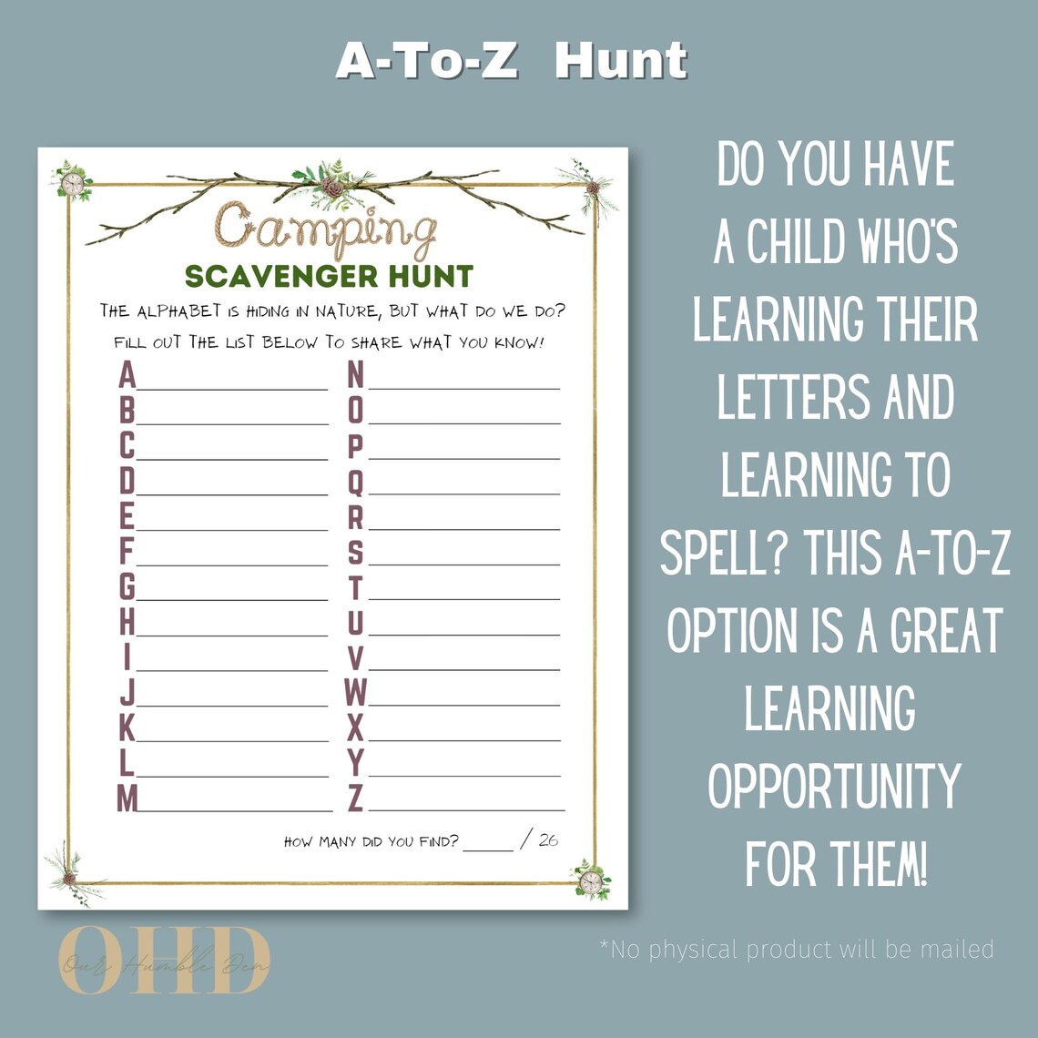 Camping Scavenger Hunt Bundle Printable Outdoor Scavenger - Etsy