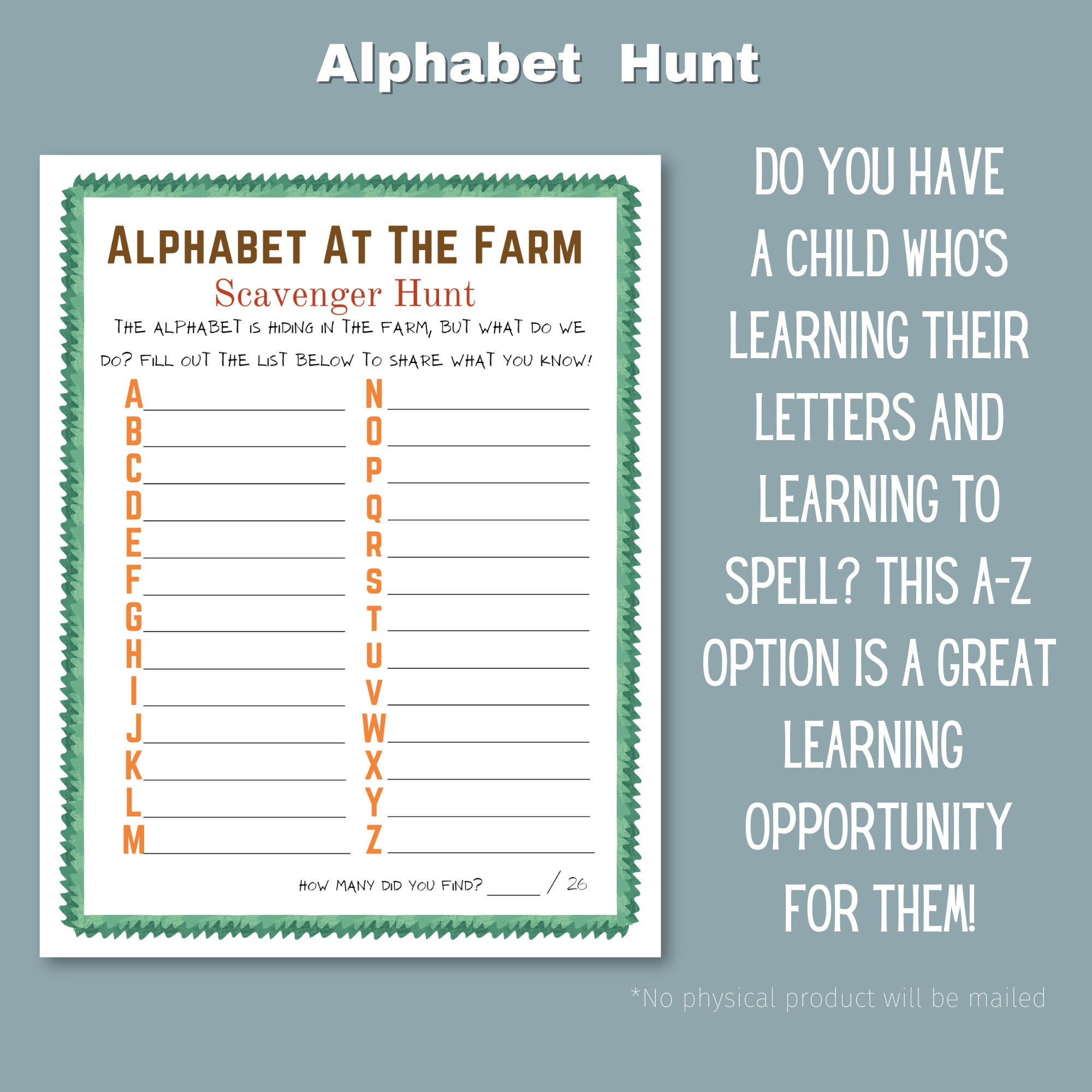 Farm Scavenger Hunt Bundle Printable Family Farm Trip Activity Digital ...