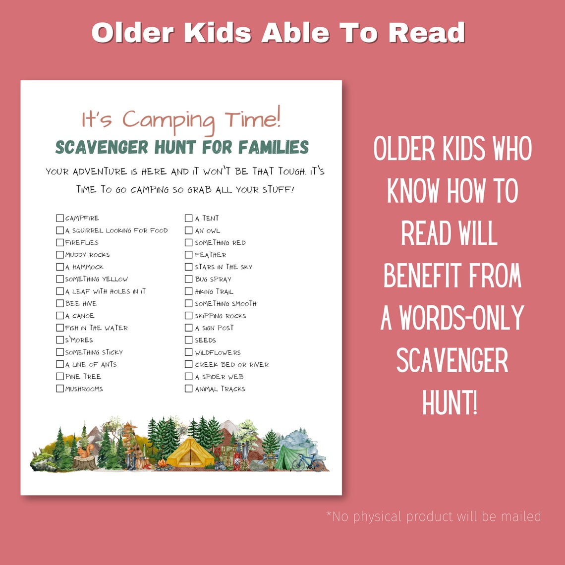 Camping Scavenger Hunt Bundle Printable Outdoor Scavenger Hunt Camp ...