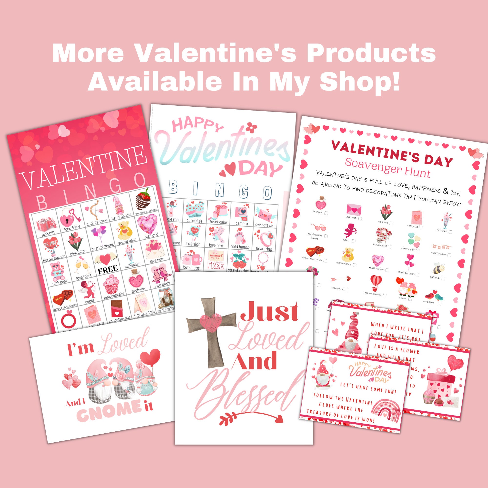 Valentine's Day Scavenger Hunt Bundle, Kids Activity (digital Download ...