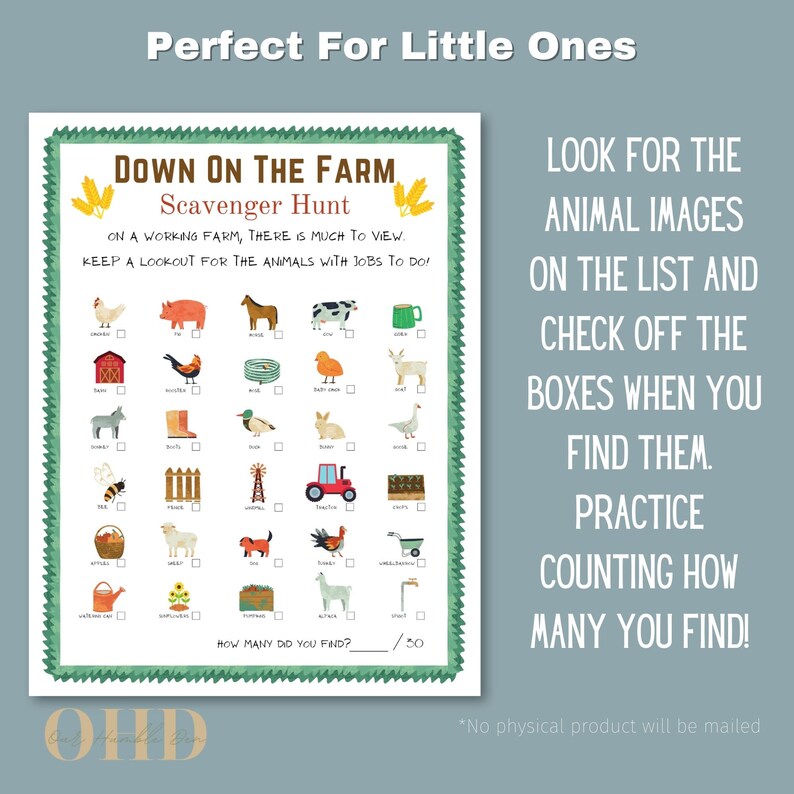 Farm Scavenger Hunt Bundle Printable Family Farm Trip - Etsy