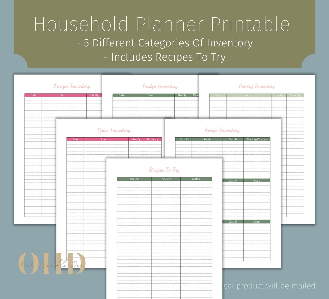Household Binder Printables Home Management Planner Planner | Etsy