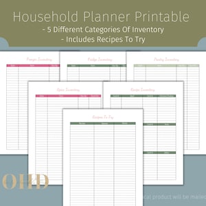 Household Binder Printables, Home Management Planner, Planner Inserts ...