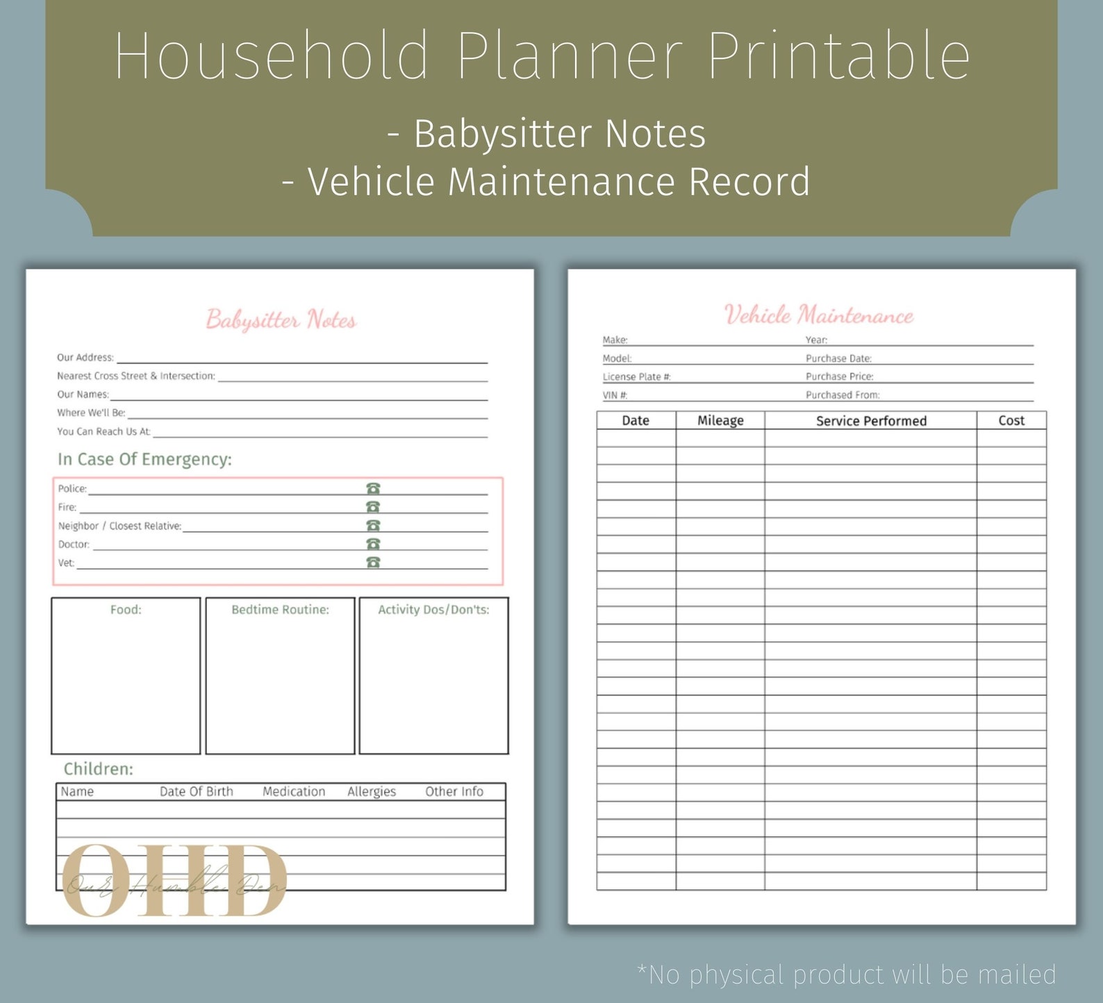 Household Binder Printables Home Management Planner Planner | Etsy
