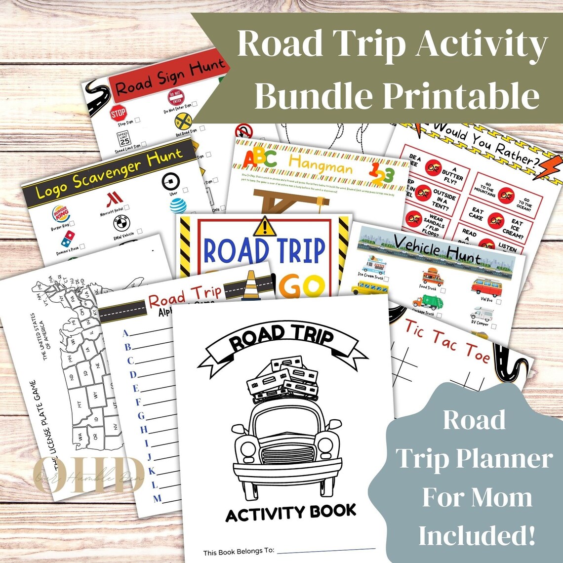 Road Trip Activity Bundle Printable, License Plate Game Printable, Car ...