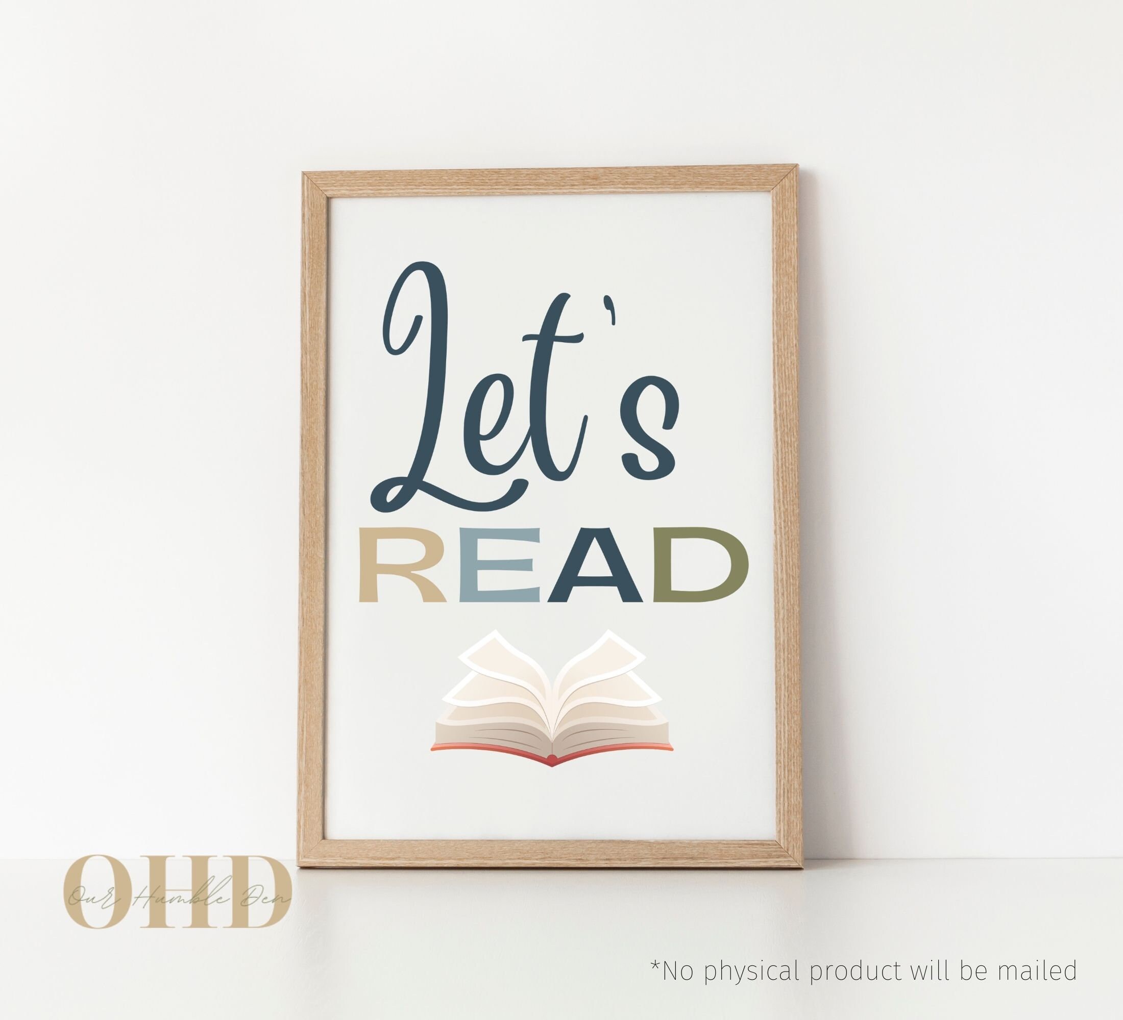 Let's Read Printable, Homeschool Wall Art, Classroom Printable ...