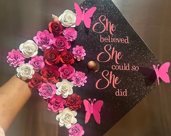 Floral Scripture Cap Topper Custom Grad Cap Custom - Etsy