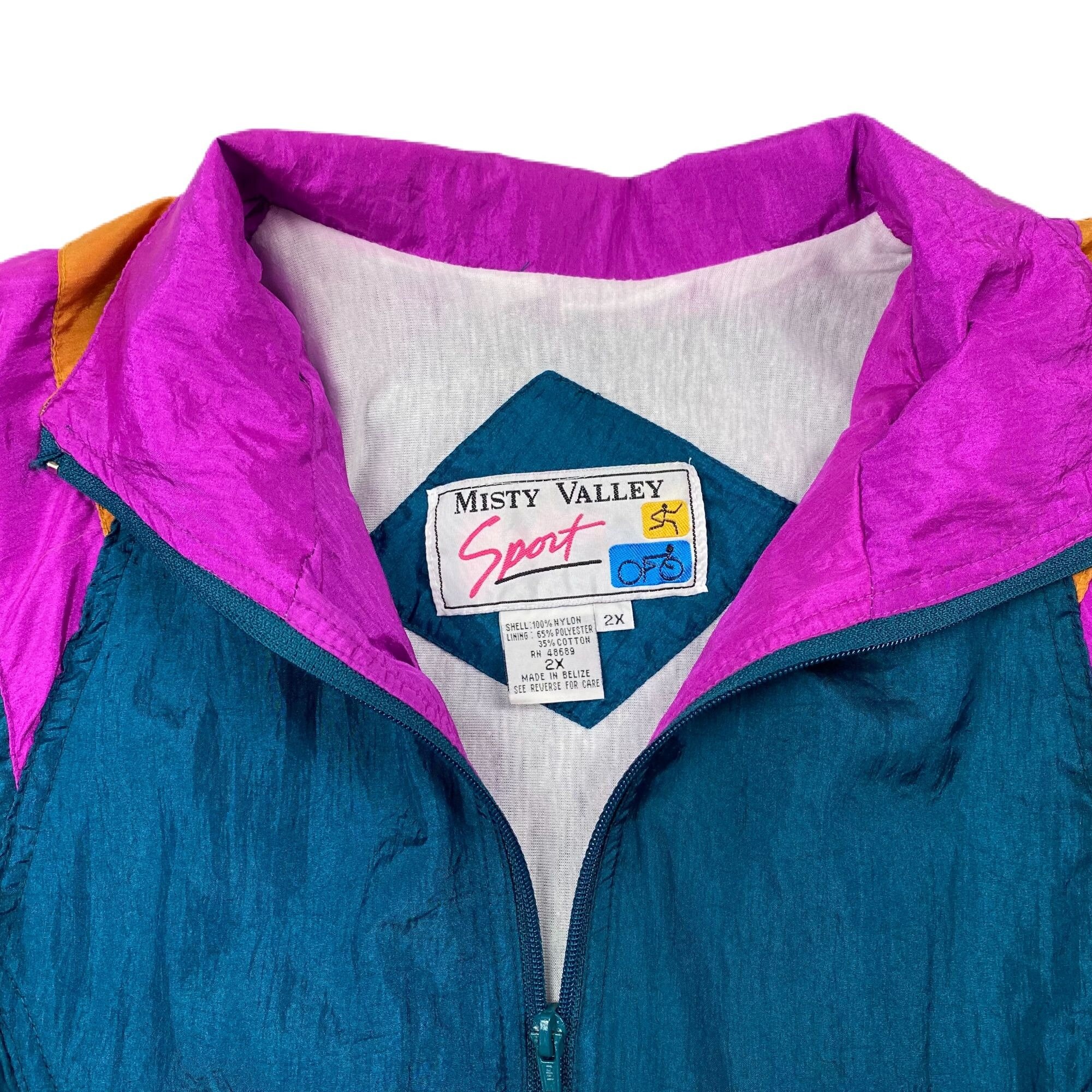 Vintage Colorblock Windbreaker 2X - Etsy