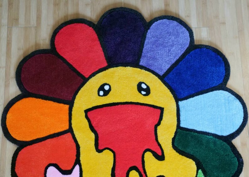 Melted Flower Takashi Murakami Rug Tapestry Multicolor - Etsy