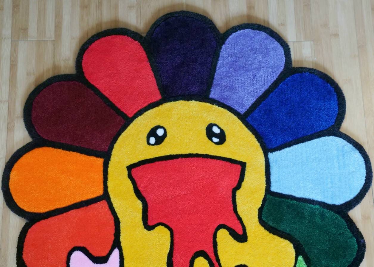 Melted Flower Takashi Murakami Rug Tapestry Multicolor - Etsy