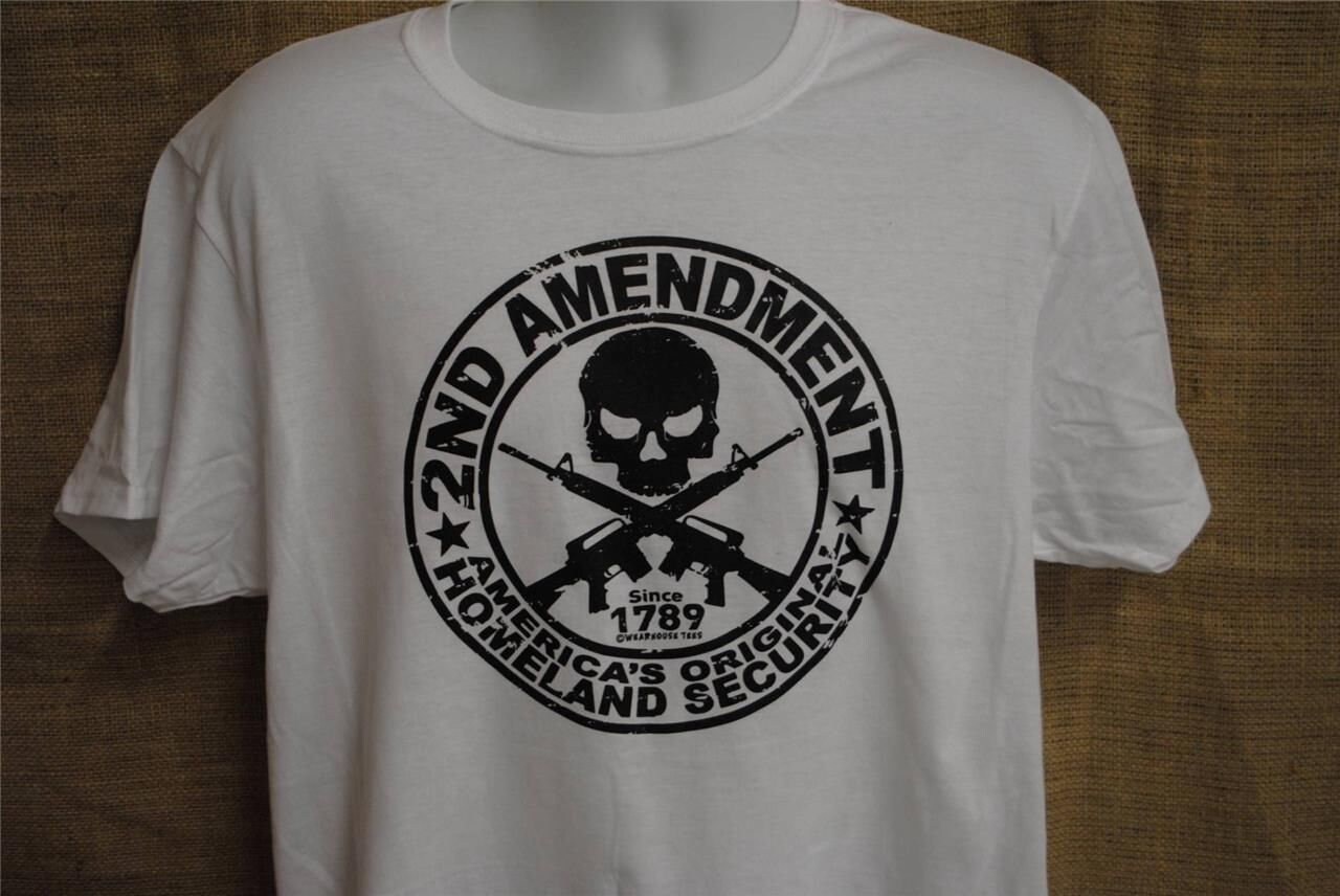 Second Amendment 2A Gun RIghts Tee Shirt Biker Skull BLACK | Etsy