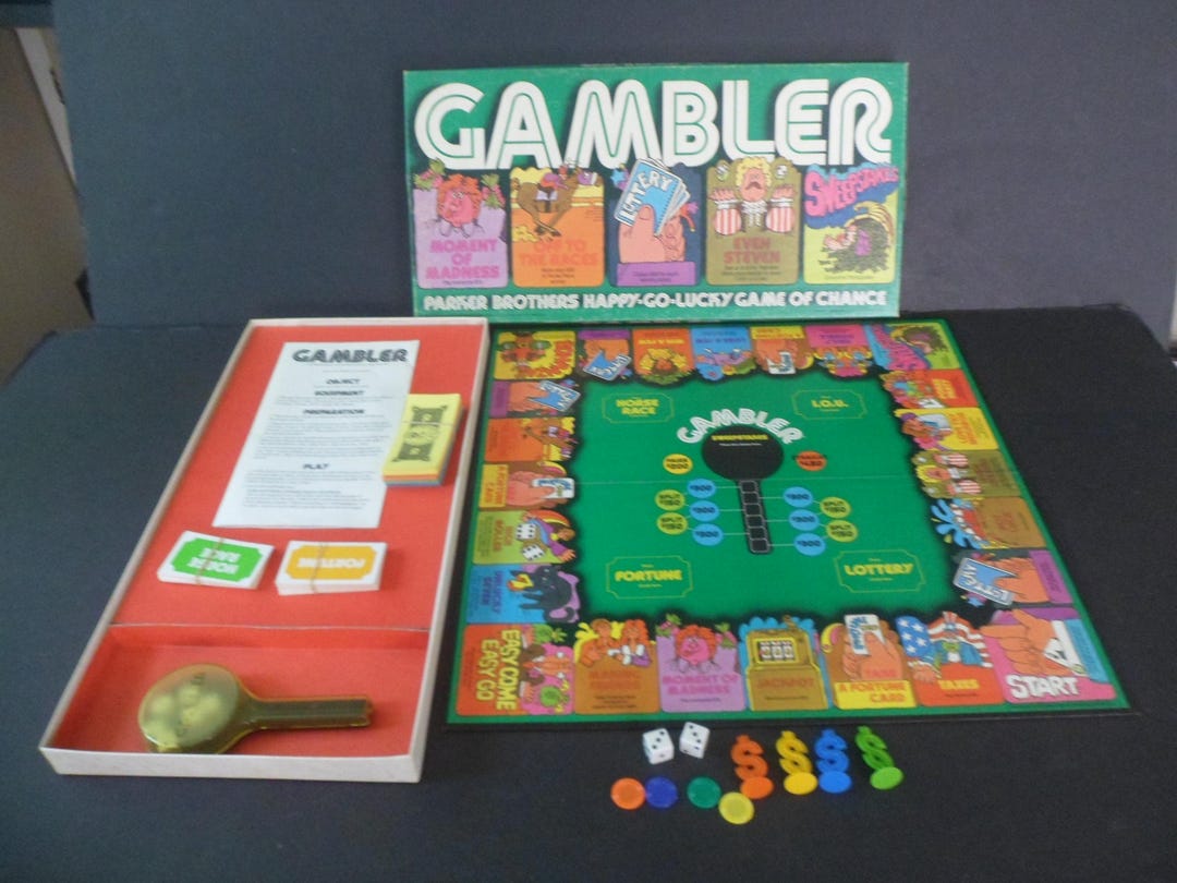 Vintage 1977 Parker Brothers Gambler Board Game - the Happy-go-lucky ...