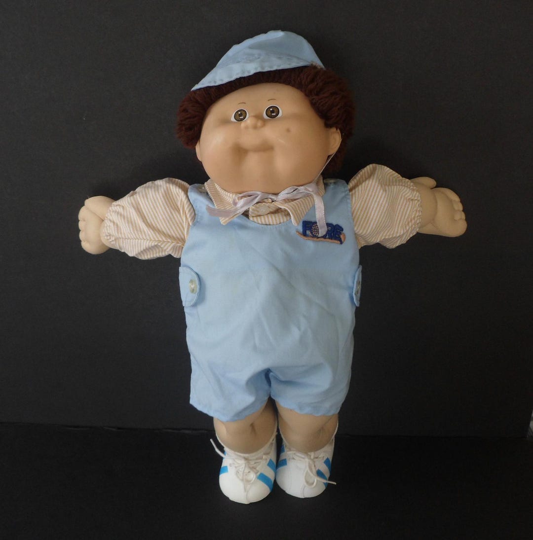Vintage 1980's Cabbage Patch Boy Doll - Dark Brown Hair - Etsy