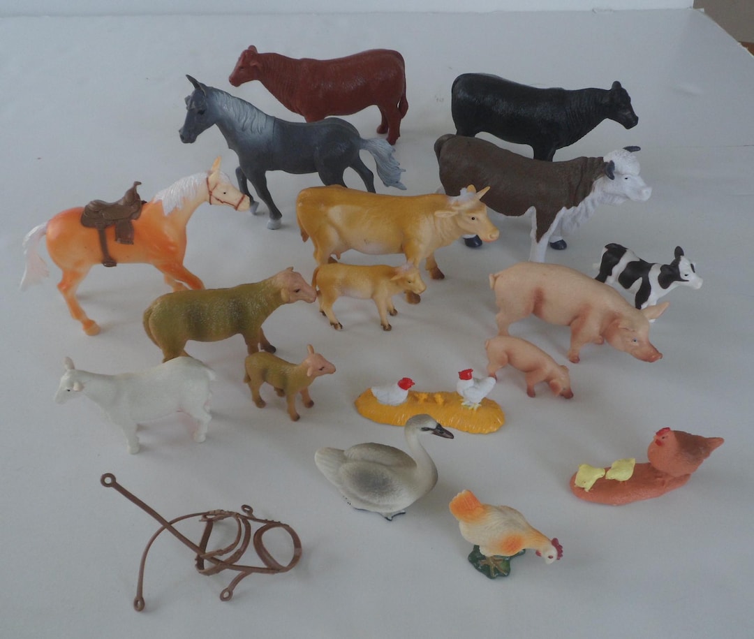 Vintage Lot of Plastic Farm Animals - Schleich, New Ray - 19 Pieces - Etsy