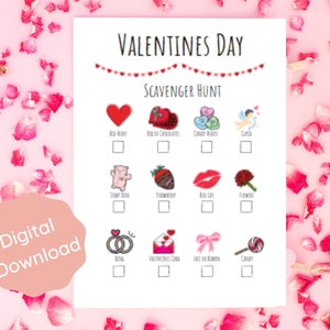 Valentines Day Scavenger Hunt Digital Downloadable Printable - Etsy