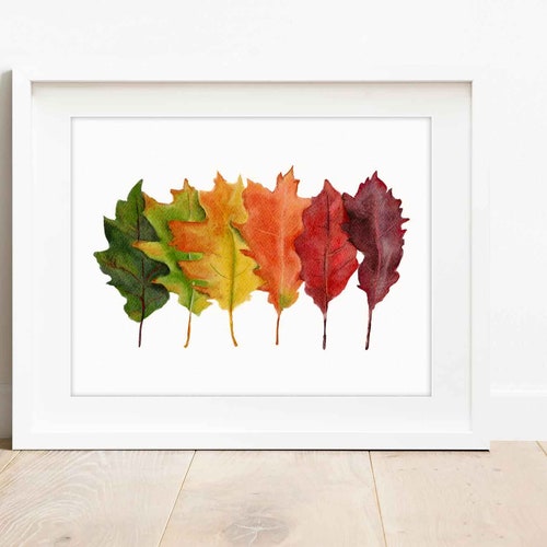 Watercolour Falling Leaves Fall Print Fall Printable Art | Etsy