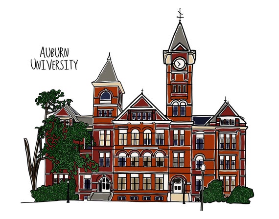 Auburn University Art AU College Sketch-digital Download-grad | Etsy