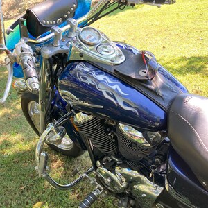 2pc "chaser" Motorcycle Flame Decal Kit - Simulated - 'polished Chrome ...