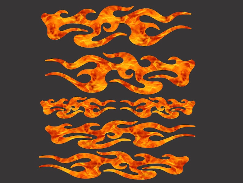Inferno Motorcycle Flame Decals for Tank Fender Scout Sportster Bobber ...