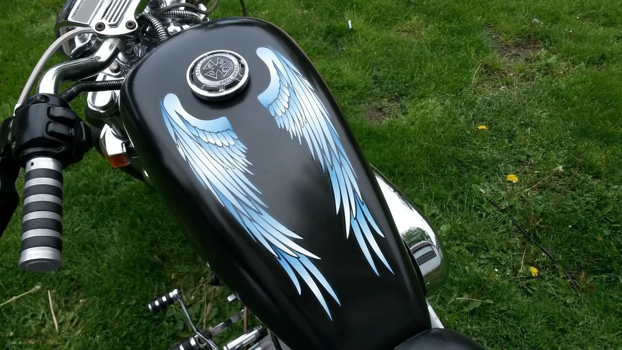 Motorcycle Tank Decals Angel Wings blue for Tank Top or | Etsy
