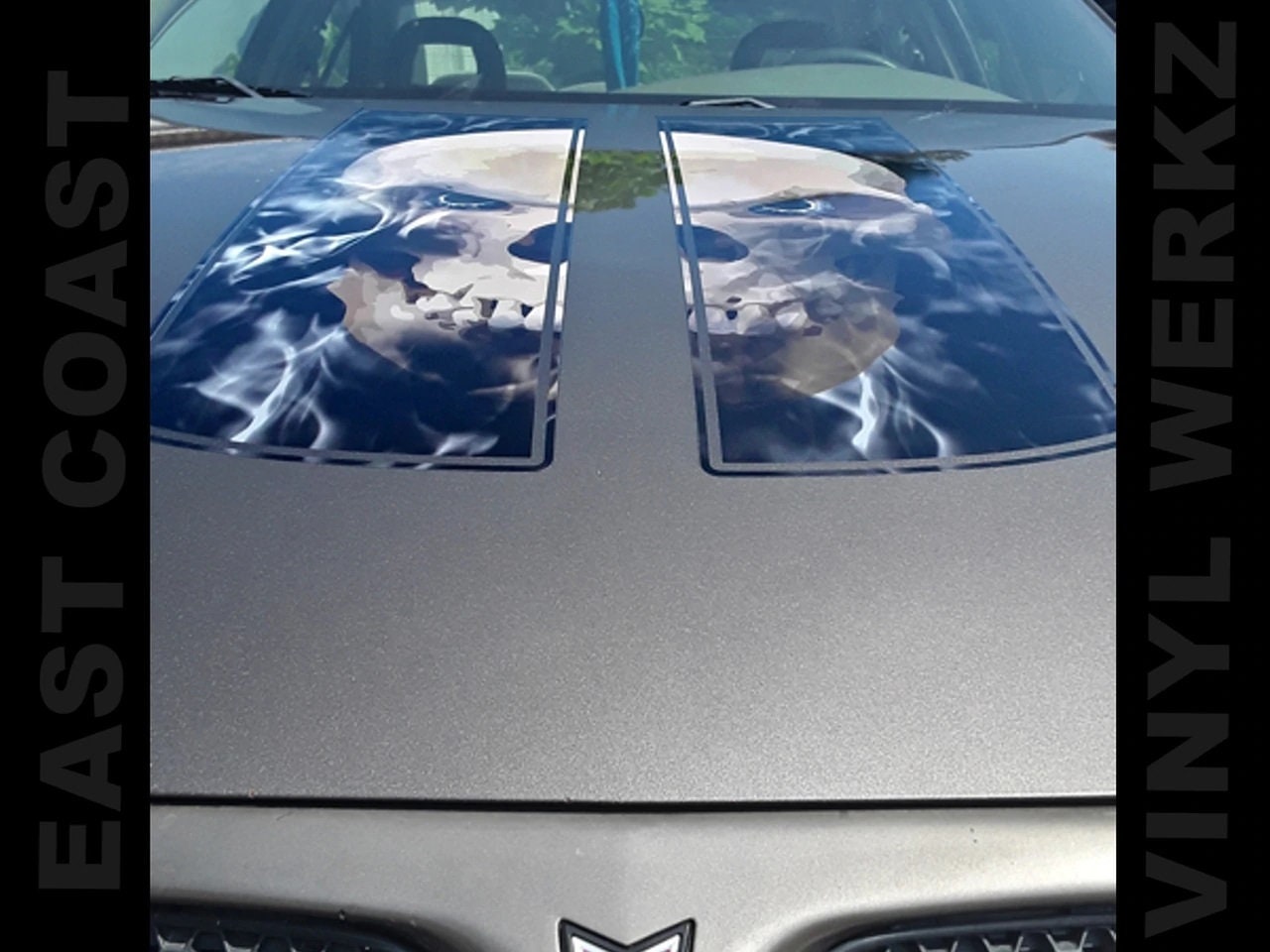 Car / Truck Hood Decals Racing Stripes Skull in Black | Etsy