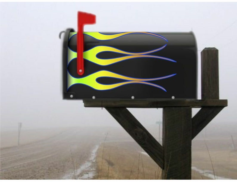 Old School Mail Box Hotrod Flames - 5 Piece Set (pick From 4 Colors ...