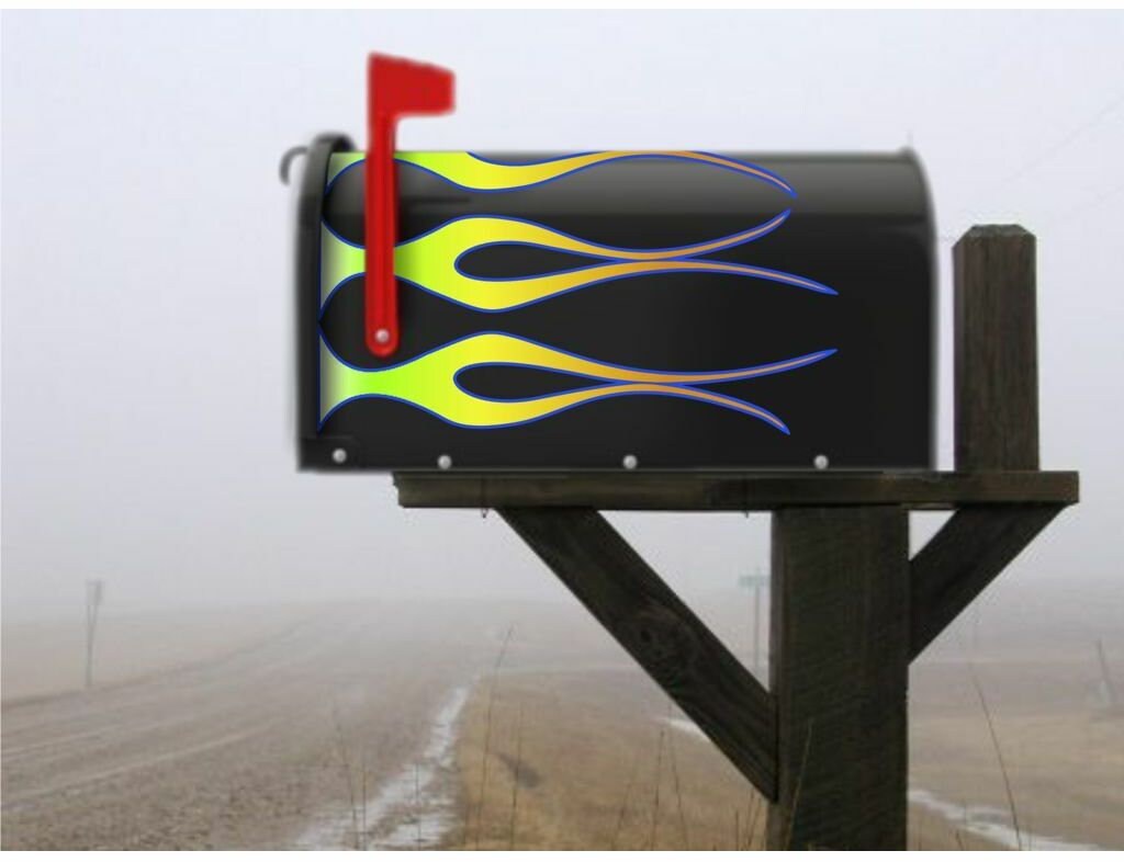 Old School Mail Box Hotrod Flames - 5 Piece Set (pick From 4 Colors ...