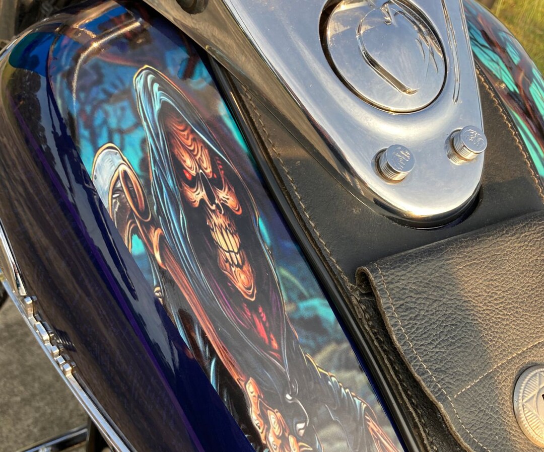 Motorcycle Tank Decal Set - Grim Reaper / Cemetary No. 1 - 2pc Set ...