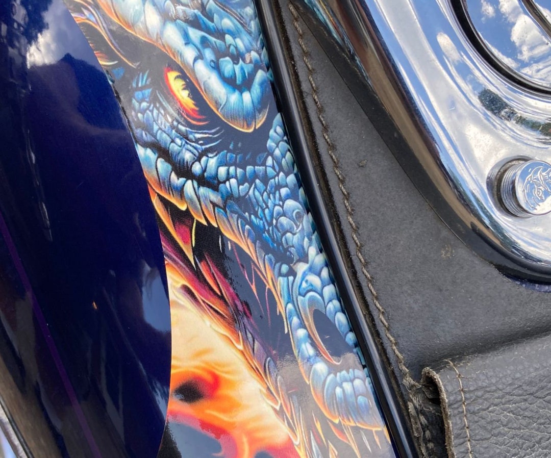 Motorcycle Tank Decal Set - Dragon No. 1 - Mural Style 2pc Set - for ...