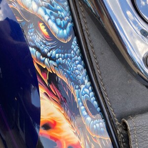 Motorcycle Tank Decal Set - Dragon No. 1 - Mural Style 2pc Set - for ...