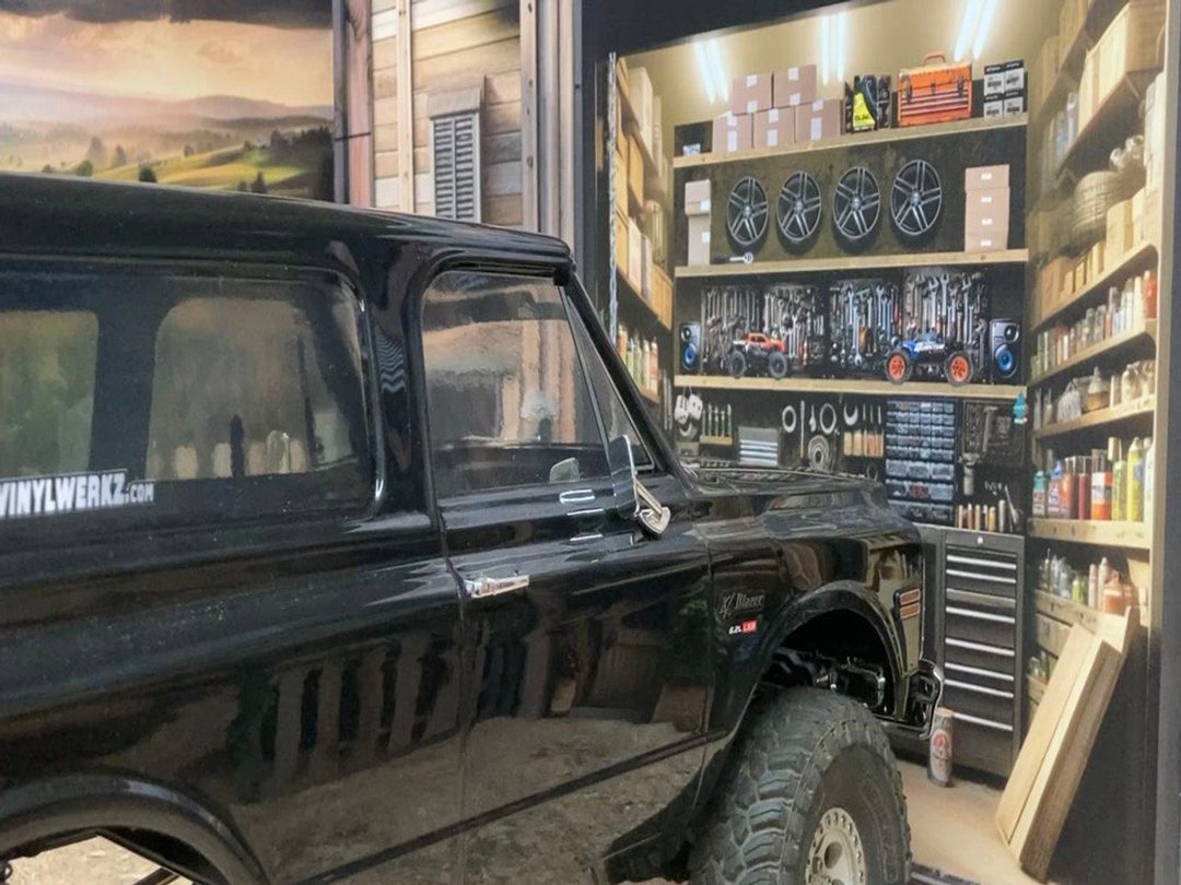 1/10 Scale RC Scale Garage Walls / Diorama / Backdrop - Decal Kit - for ...